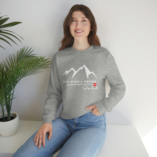 Switzerland Sweatshirt, Swiss Souvenir Sweatshirt, Eiger Mönch & Jungf ...